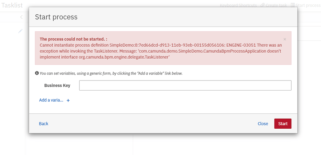 ENGINE 03051 - TaskListener Exception - Discussion & Questions - Camunda Forum