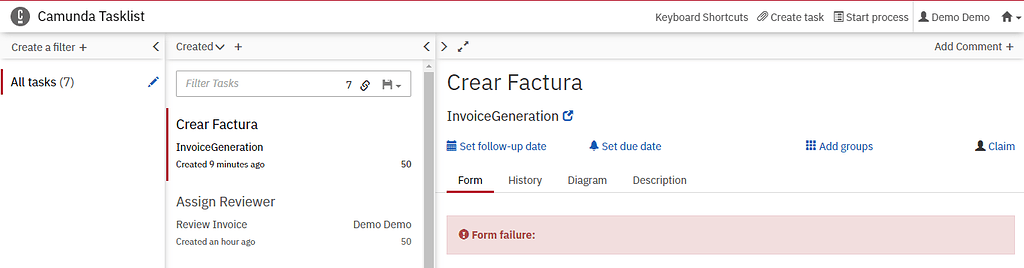 How to see what is causing an error in Camunda Task List environment? - Discussion & Questions ...