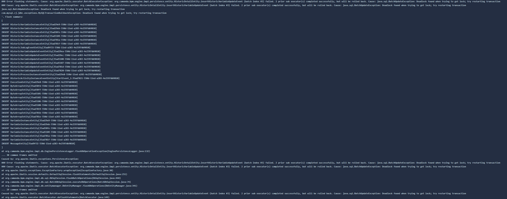 Deadlock while starting new Process Instance - Discussion & Questions - Camunda Forum