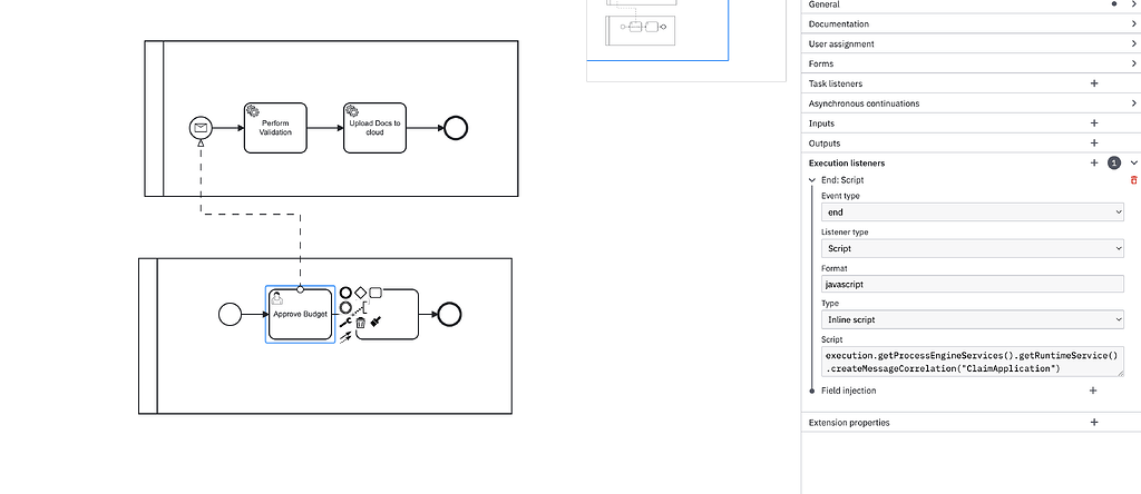 When correlating to a message start event from User Task, how do I ensure the subprocess is ...