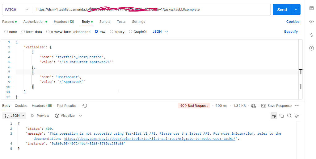 Camunda 8.6 - User Task - Assign/Complete task api giving 400 error - Discussion & Questions ...