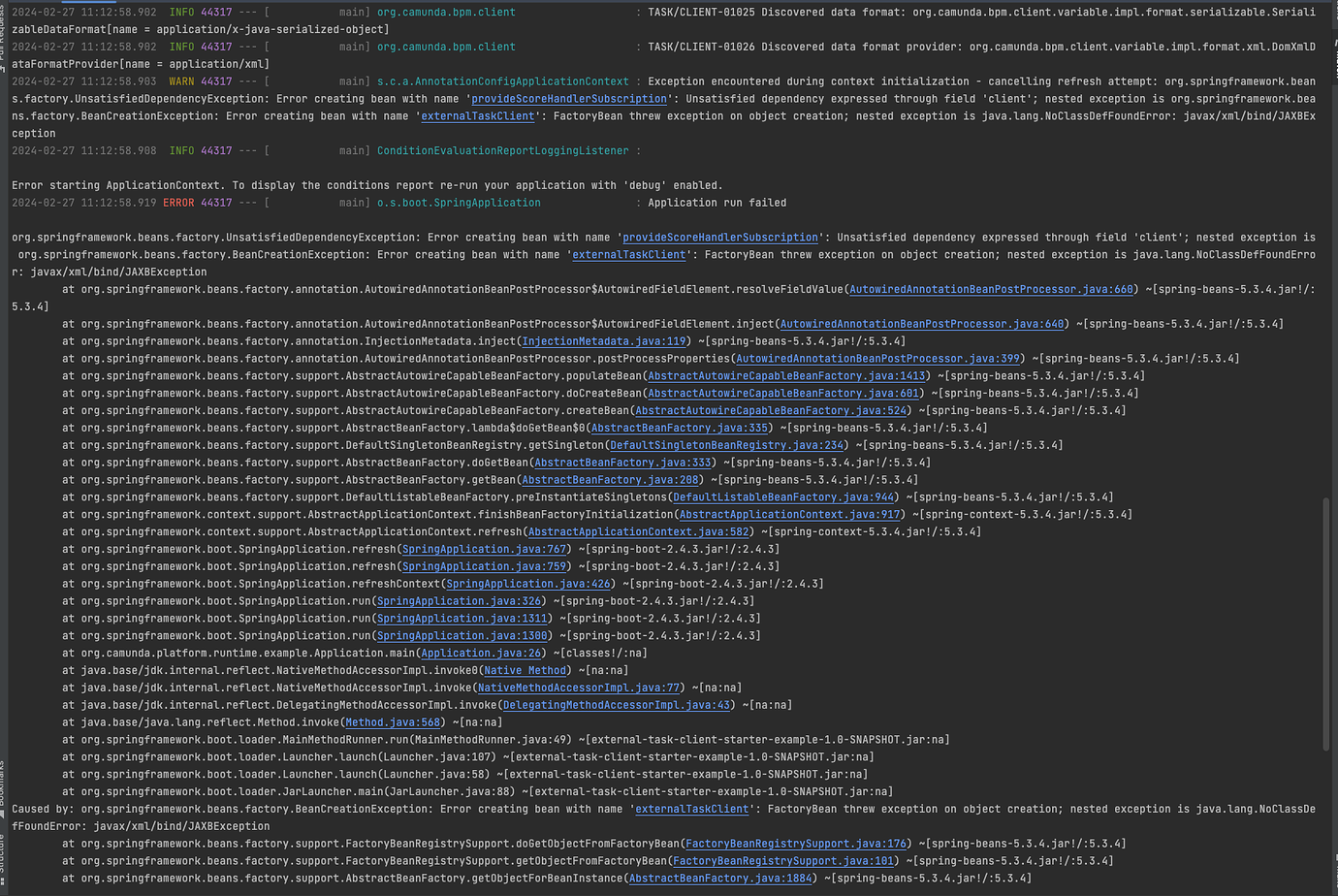 External task client. can't run demo application - Camunda 7 Topics ... External task client. can't run demo application - Camunda 7 Topics ...