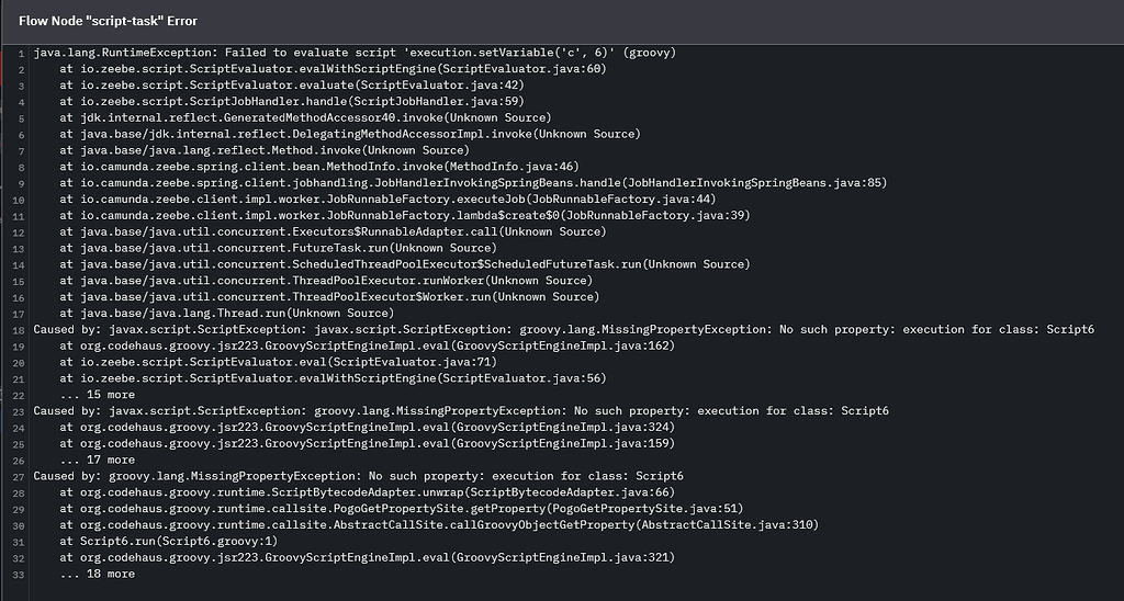 Camunda Script Task Groovy Worker - Camunda 8 Topics - Camunda Forum Camunda Script Task Groovy Worker - Camunda 8 Topics - Camunda Forum