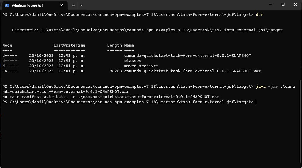 I cannot execute the implementation example Java Server Faces (JSF ...