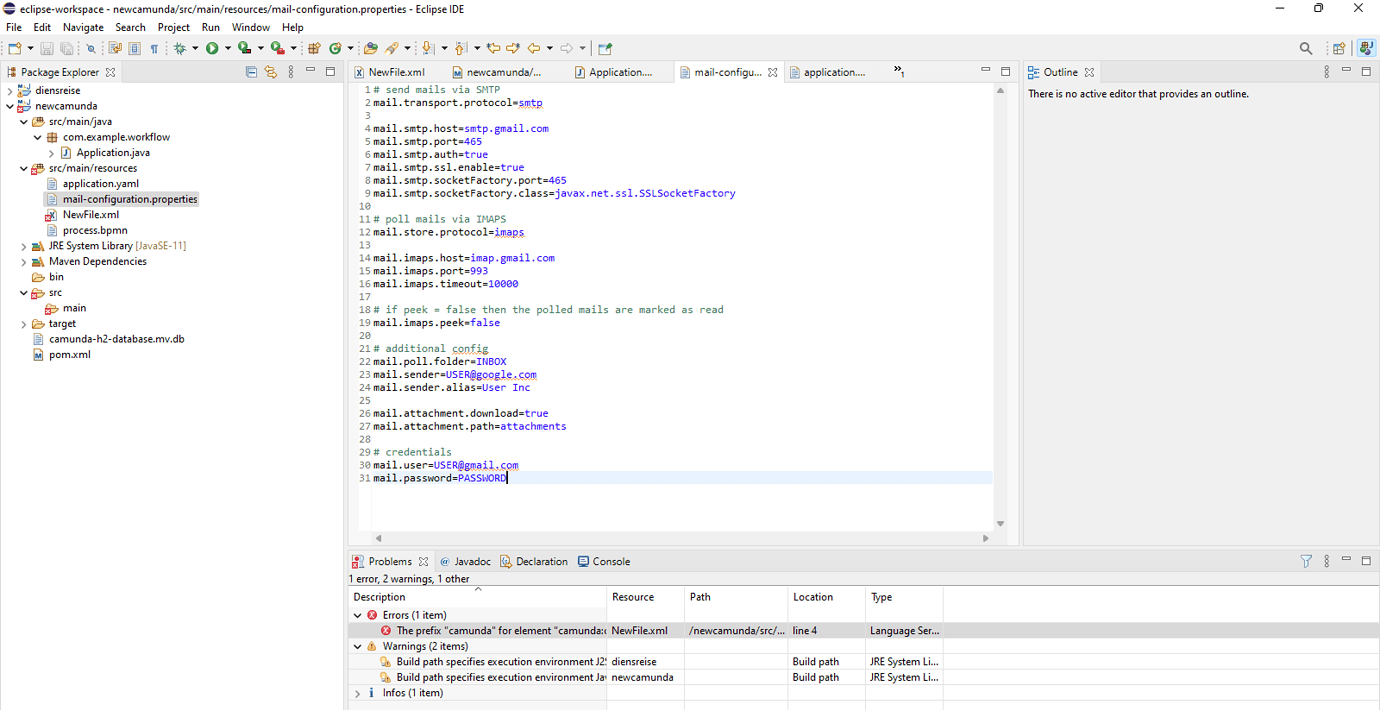 ENGINE-09005 Could not parse BPMN process. Errors: * One of the ...