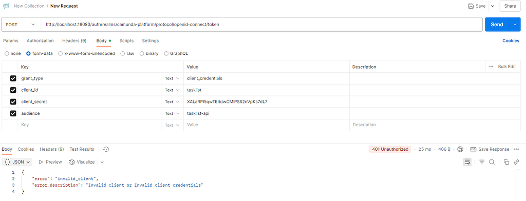 Cannot authenticate to Tasklist - Camunda 8 Topics - Camunda Forum