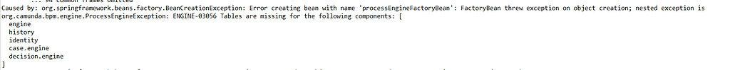 ENGINE-03056 Tables are missing for the following components ... ENGINE-03056 Tables are missing for the following components ...