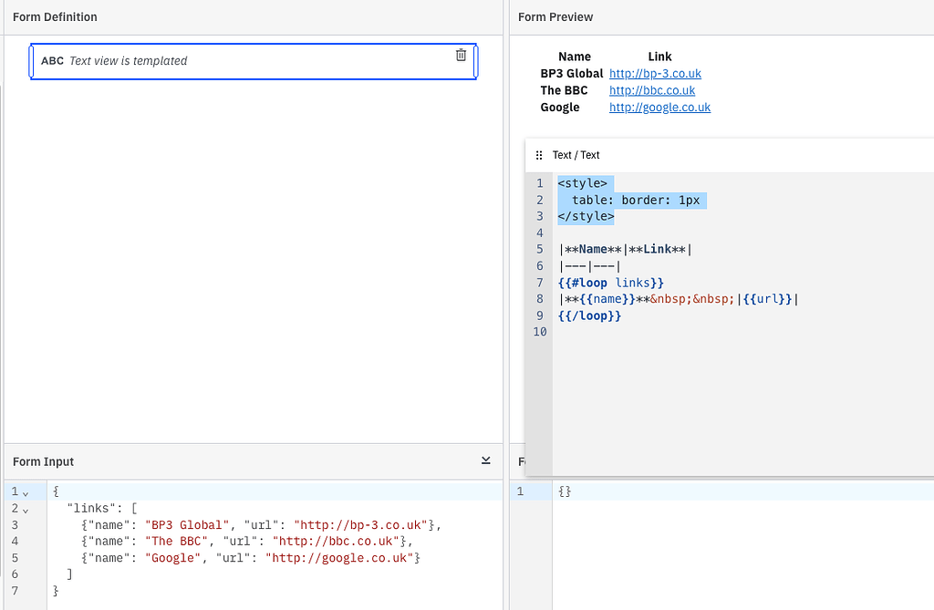 Allow tables defined in markdown on forms to be styled - User Feedback ... Allow tables defined in markdown on forms to be styled - User Feedback ...