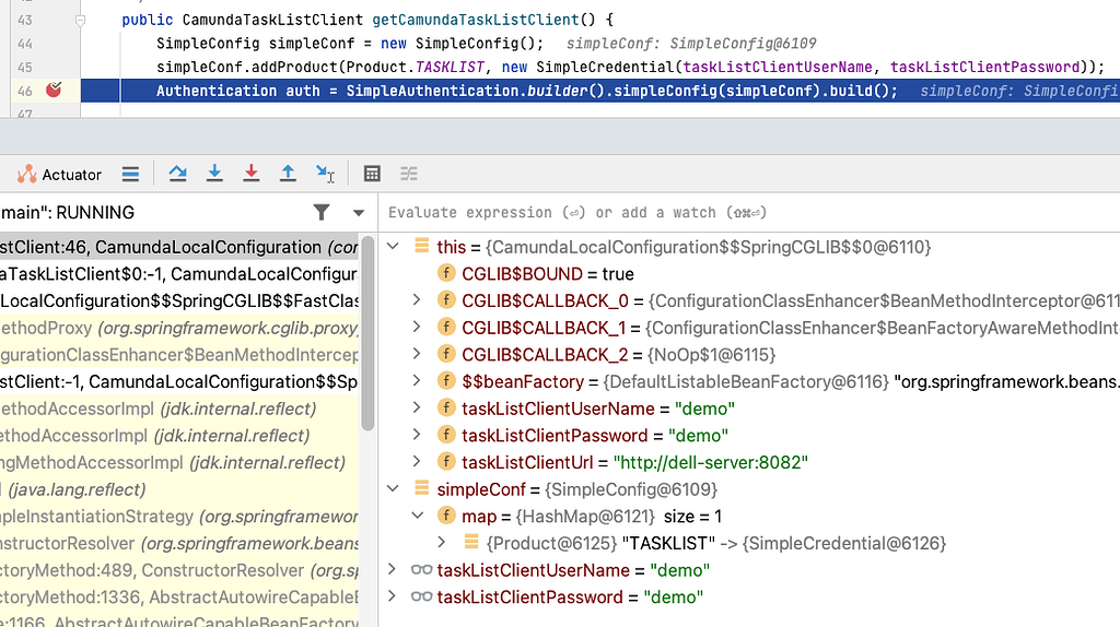 Simple authentication of the CamundaTaskListClient - Camunda 8 Topics - Camunda Forum