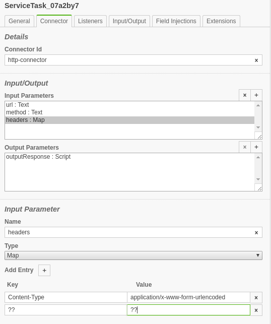 Using Http connector With Application x www form urlencoded As Content 