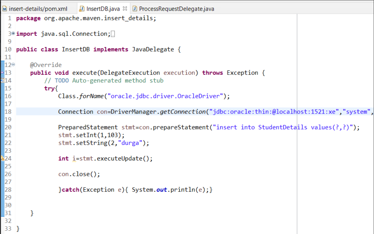 Insert The Data To The Database Using JDBC In Camunda Discussion 
