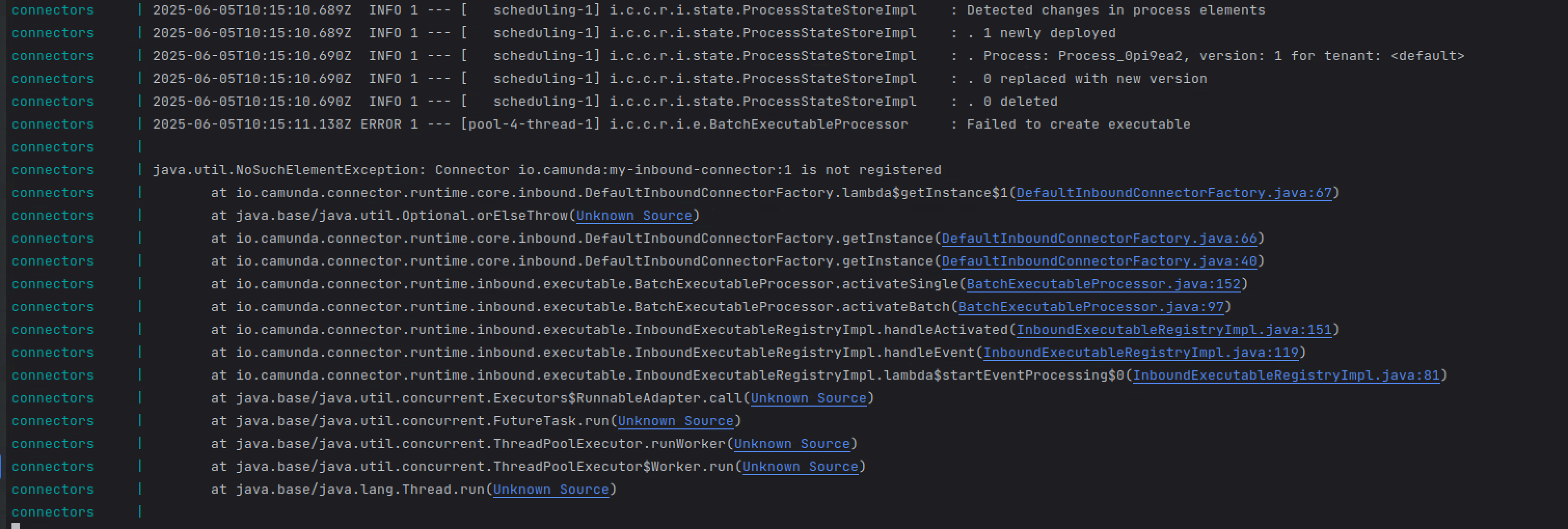 Camunda 8.7 self-hosted Inbound Connector : Connector 'zzzz' is not ...
