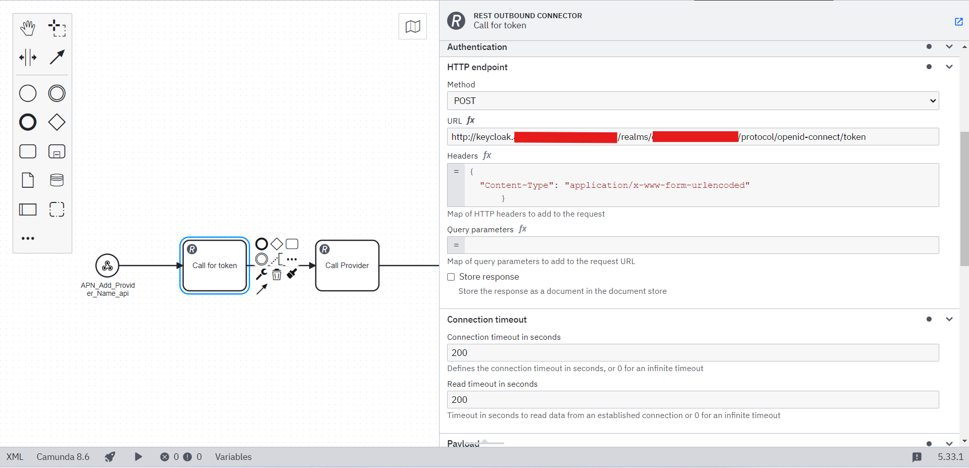 Getting io.camunda.connector.api.error.ConnectorException while trying REST Connector for ...