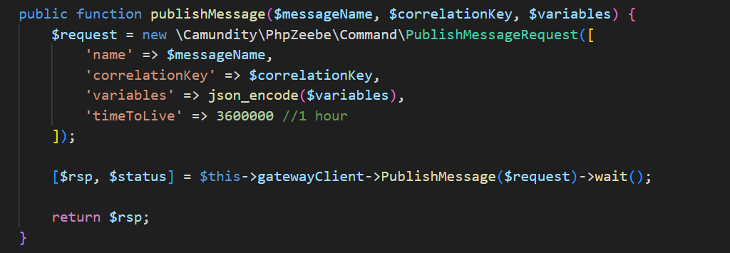 How to complete message catch events with PHP gRPC? - Camunda 8 Topics ...